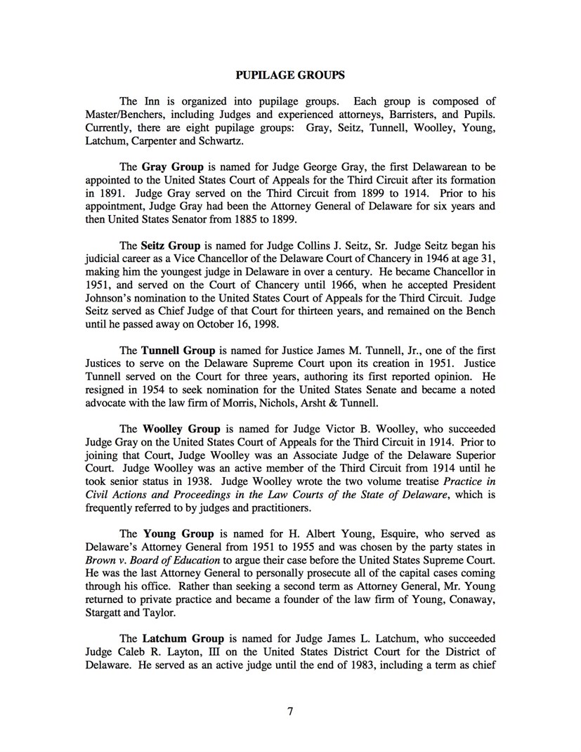 Pupilage Groups - American Inns of Court